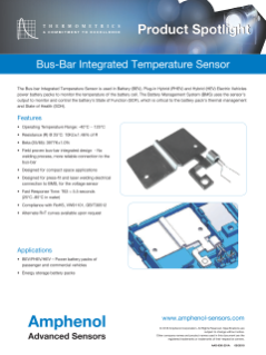 Amphenol Sensors Bus-Bar Integrated Temperature Sensor | TTI Europe